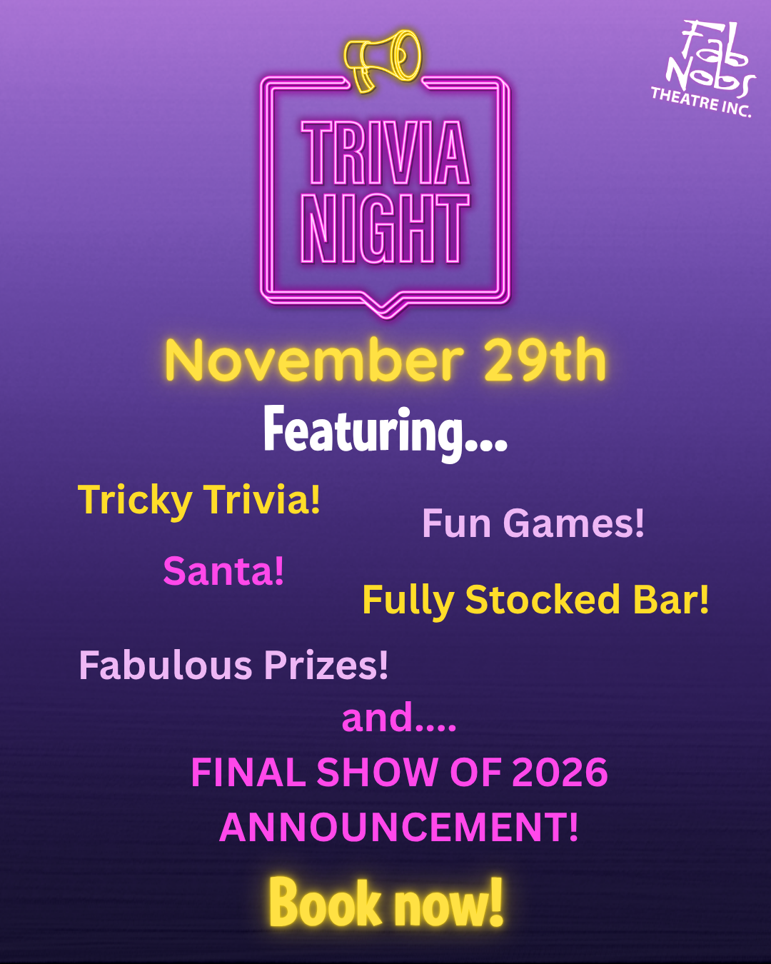 Trivia Night - Fab Nobs Theatre Inc